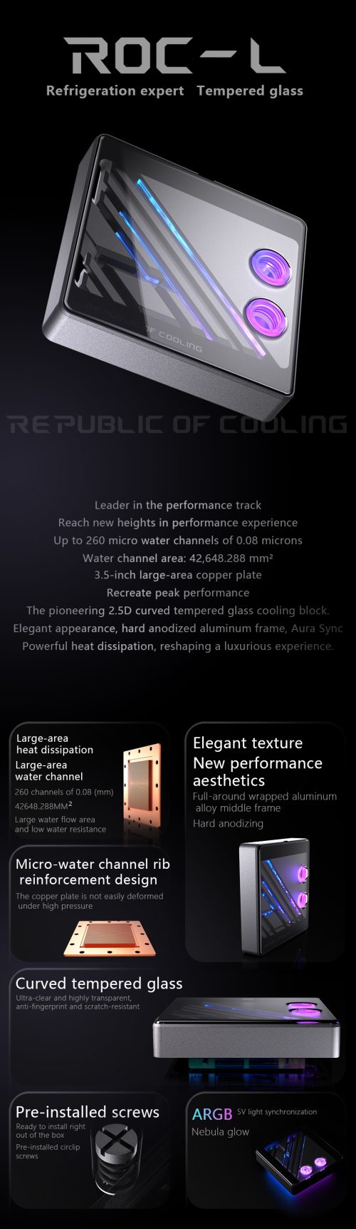 BOOO ROC-L AM5 AMD INTEL CPU BLOCK - BLACK - Tweakedpc |Custom Sleeved ...